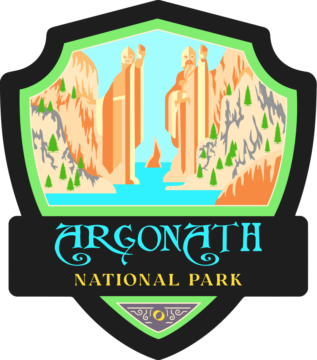 Argonath, Fictional National Park Sticker – Red Flag Workshop