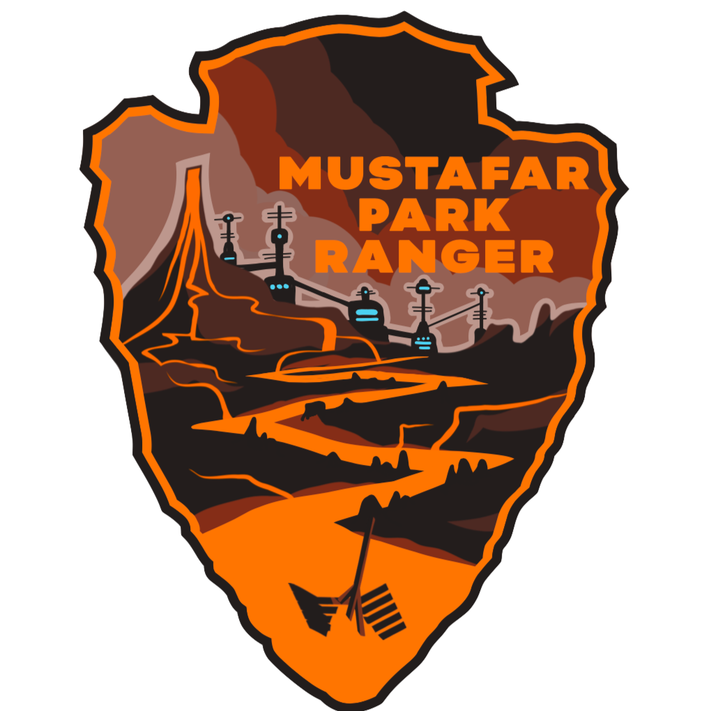 Mustafar Park Ranger Sticker – Red Flag Workshop