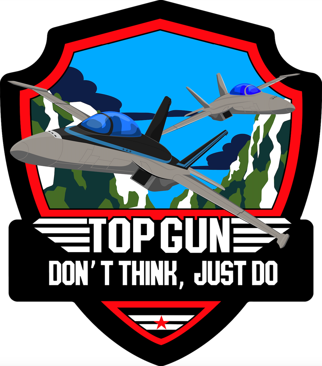 Top Gun Sticker Set, 2 stickers. – Red Flag Workshop